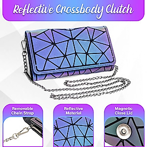 Reflective Crossbody Clutch/Luminous Shoulder Bag/Holographic Fashion Evening Handbag