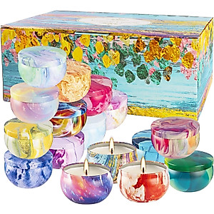 16 Pack Painting Scented Candles Gift Set Strong Fragrance Aromatherapy Candles Natural Soy Wax Candles Gifts for Home Scented Decoration Valentine'sDay Mother'Day,Friend,Wife