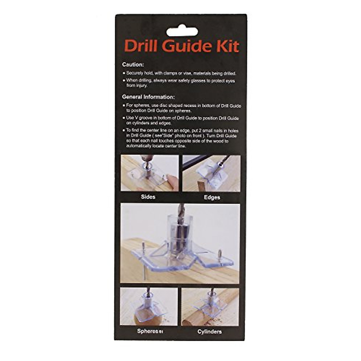 DCT SAE Drill Bit Guide Centering Punch 8-pc Center Drilling Set Kit – 3/16 to 1/2in Bushings, Locating Pin, Guide