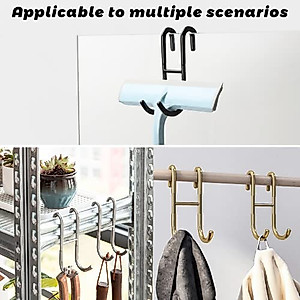 Ansxiy 2 Pack Shower Door Hooks, Shower Squeegee Hooks, Stainless Steel Towel Hooks for Bathroom Frameless Glass Shower Door, Black