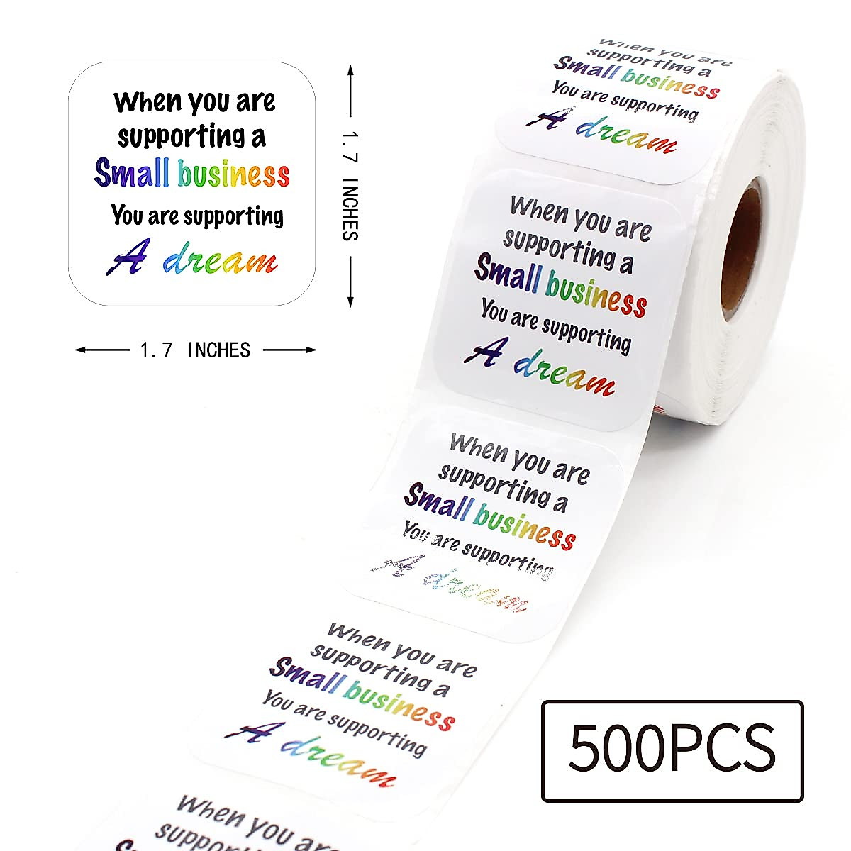 Littlefa When You are Supporting A Small Business You are Supporting A Dream Business Stickers, Thank You Stickers,Handmade Stickers,Small Business Stickers, Envelopes Stickers 500 PCS
