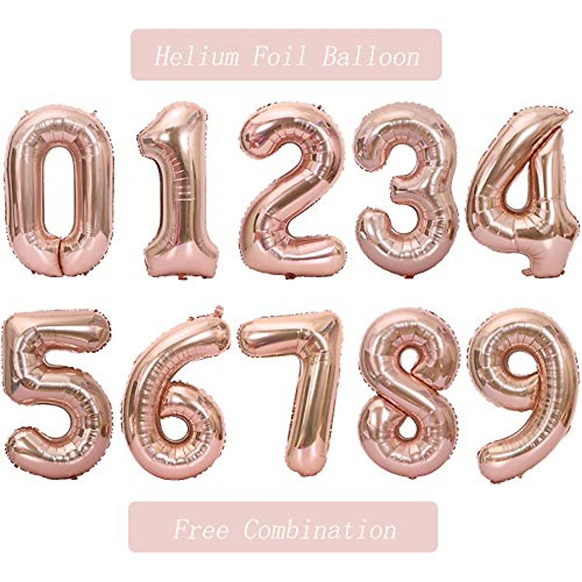 Tellpet Rose Gold Number 1 Balloon, 40 Inch