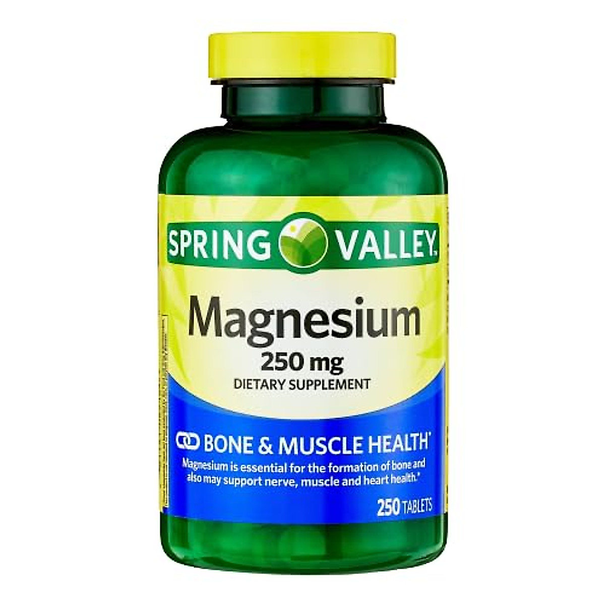 Magnesium Bone & Muscle Health Dietary Supplement Tablets Spring Valley, 250 mg, 250 Count