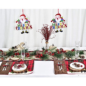 DearHouse 6FT Berry Pine Christmas Garland with Spruce Cypress Berries Pinecones Winter Artificial Greenery Garland for Holiday Season Mantel Fireplace Table Runner Centerpiece New Year Decor