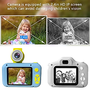Kids Camera for Selfie with Flip Len for Boys Girls, Christmas Festival Birthday Gifts for Boys 3-12 Year Old, HD Digital Video Toddler Cameras Portable Educational Toy with 32GB SD Card(Blue)