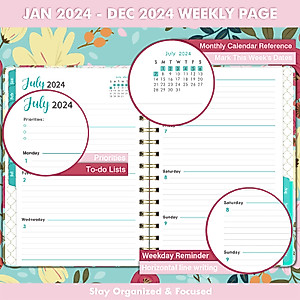2023 Planner – Weekly ＆ Monthly Planner 2023, Jan 2023 – Dec 2023, 6.4" x 8.5" with 12 Monthly Tabs, Flexible Hardcover, Thick Paper, Inspirational Quotes, Strong Spirals Wirebound Organizer