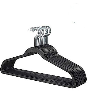 Only Hangers No Flock Space Saving Hangers, Black, Set of 20