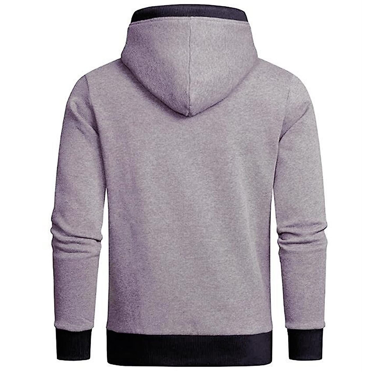 Maiyifu-GJ Men's Solid Fleece Athletic Hoodies Long Sleeve Casual Sports Sweatshirt Drawstring Hooded Pullover With Pockets (Light Grey,XX-Large)