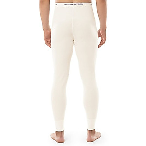 Fruit of the Loom Men's Classic Midweight Waffle Thermal Underwear Bottoms (2-Pack), Black Soot/Natural, Large