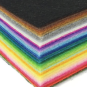 42pcs Felt Fabric Sheet 4"x4" Assorted Color DIY Craft Squares Nonwoven 1mm Thick