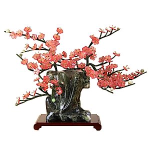 FEIYIYANG Artificial Bonsai Tree Artificial Bonsai Creative Jade Bonsai Winter Plum Flower Pot Decoration Bonsai for Home Office Shop Wine Cabinet Decoration Artificial Bonsai