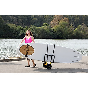 Suspenz Double SUP Transport Cart with Airless Wheels, Carrier/Trolley for 2 Stand Up Paddle Boards & Surfboards, Yellow (22-9934)