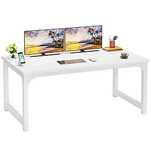 LITTLE TREE 70.8 Inch X-Large Executive Computer Office Desk, White