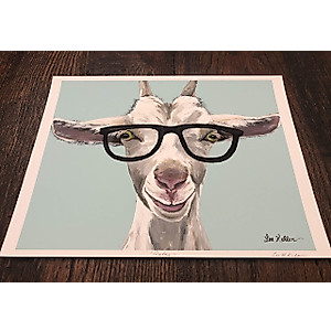 Goat Art Print - Goat Decor - Goat with Glasses Art - Gifts for Goat Lovers - Cute Goat Print - Goat Gifts - Goat Wall Art - Goat Art from Lee Keller, Hippie Hound Studios