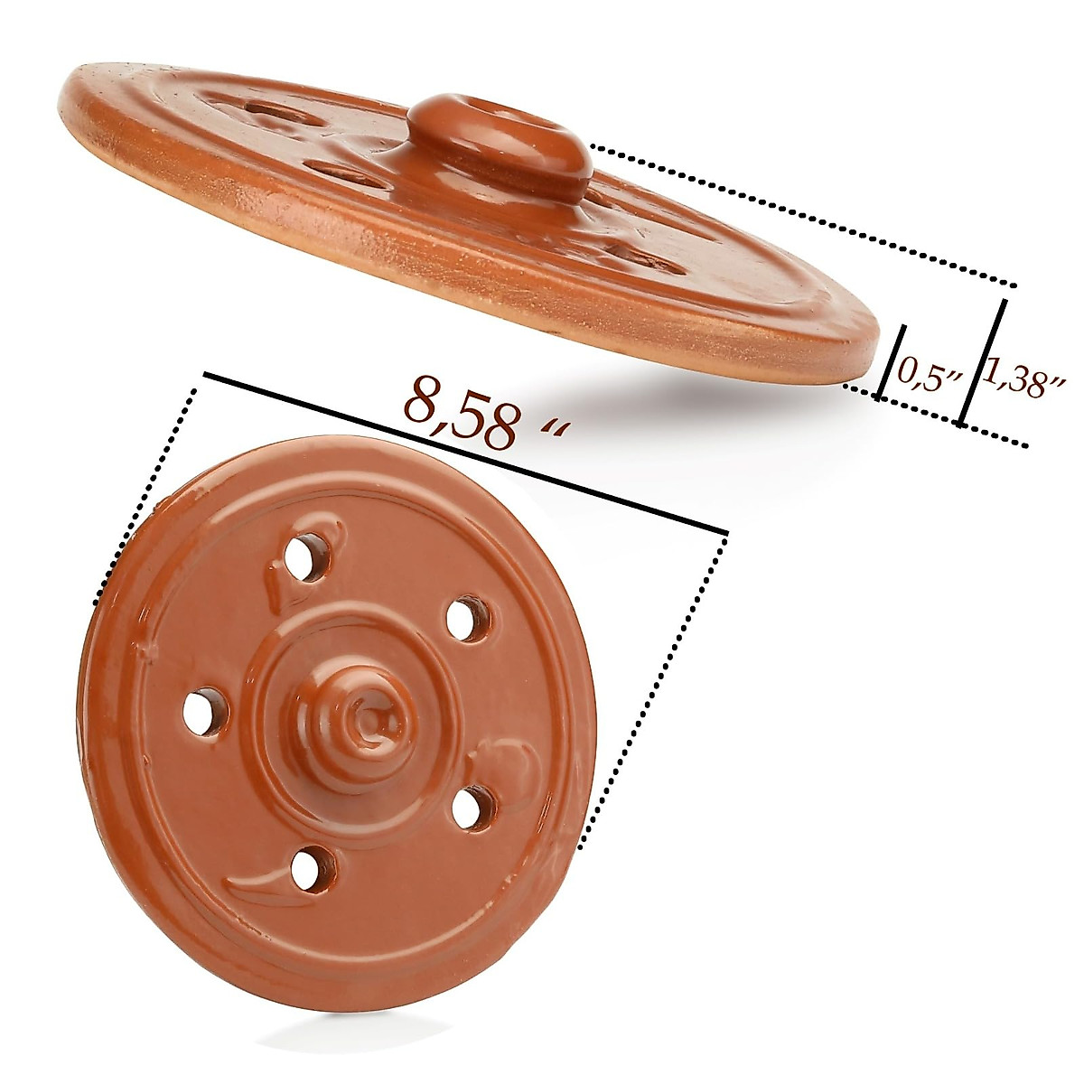 Clay Dolma Pot Lid Cover -Weighted Clay Lid for Dolma Cooking -Traditional Dolma Cover -Pot for Dolma -Clay Dolma Lid -Handcrafted Dolma Pot Cover(8,6 inch)