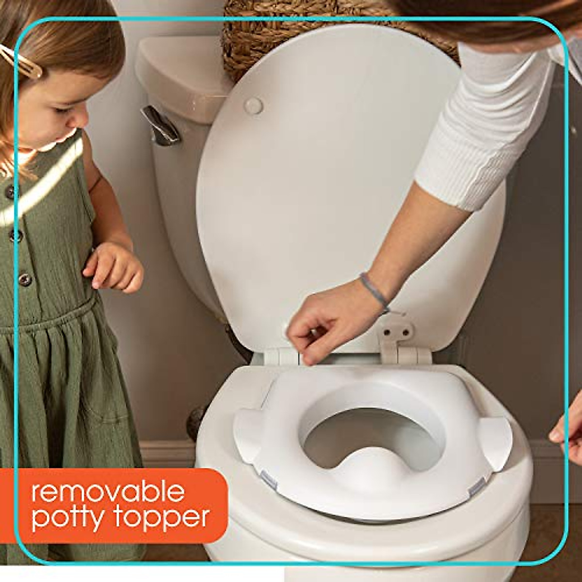 Summer My Size Potty with Transition Ring & Storage, Grey - Realistic Potty Training Toilet - Features Interactive Toilet Handle, Removable Potty Topper and Pot, Wipe Compartment, and Splash Guard