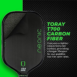 Neonic Force 16mm Carbon Fiber Pickleball Paddle, Thermoformed Elongated Professional Paddle with Foam Injection Unibody