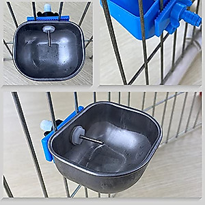 Lveofielygi Rabbit Water Dispenser - Automatic Bunny Water Nipple Drinker Feeders, 2.36'' Stainless Steel Metal Bowl for Cages Watering System Breeding Equipment