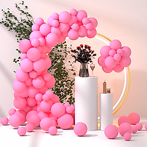 Pink Balloons Different Sizes- 12+5 Inch 70Pcs Party Balloons Helium Quality Latex Balloons Balloon garland kit as Birthday Balloons Gender Reveal Balloons Baby Shower Balloons Wedding