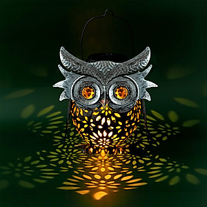 Christmas Hollow Solar Owl LED Pathway Light, Waterproof Owl LED Light Markers for Garden Patio Lawn Yard Porch Pathway Parties Decor Outdoor Christmas Decoration Walkway Driveway Sidewalk