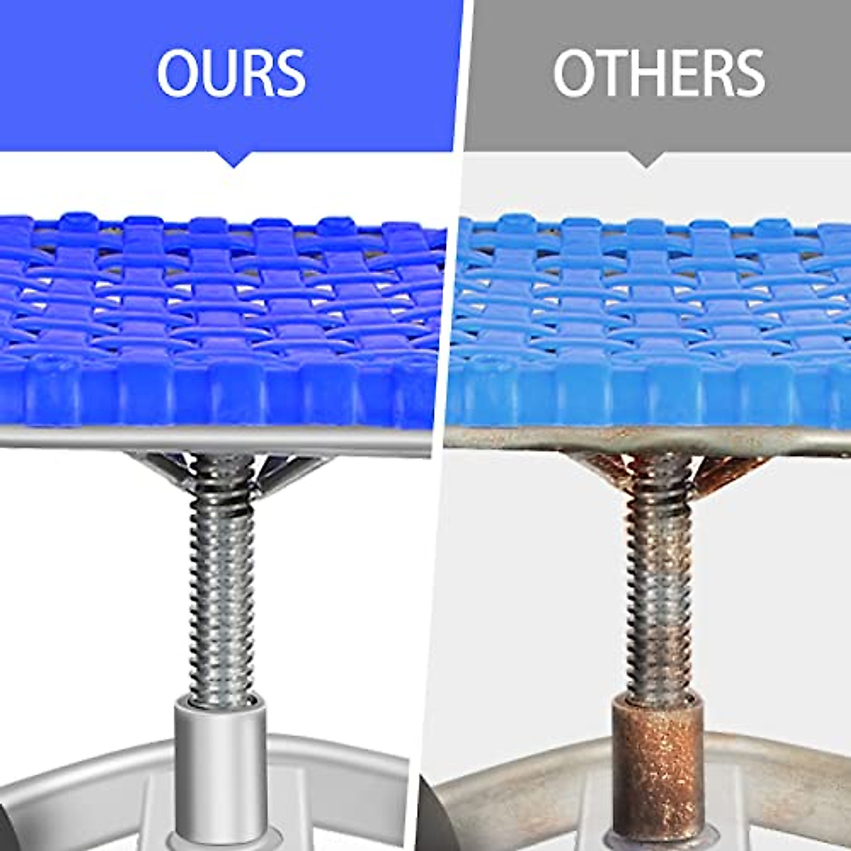 i COVER Garden Cart Rolling Stool with Wheels and Tool Bag, Stable Workseat Sturdy Cart Adjustable Seat Height and Direction, Gardening Helper, Silver