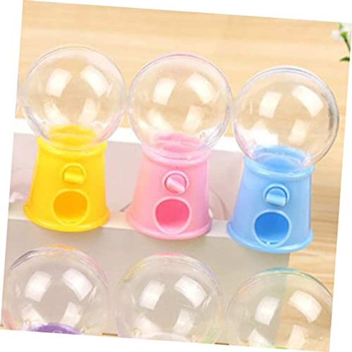 NOLITOY 3pcs A Vending Machine Candy for Kids Gumball Dispenser Plastic Yellow Gumballs Machines Gumballs Machine Toys Gumballs Machines Toys Chewing Gum Machine Candy Machine Candy Box