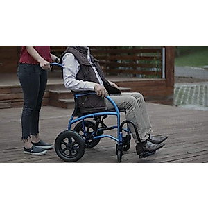 Strongback Mobility Excursion 12S+AB Lightweight Folding Wheelchair for Adults and Seniors - Transport Chair with Built-in Adjustable Lumbar Support; 18" Seat (12" Rear Wheels)
