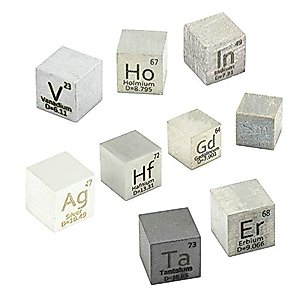0.39" Element Cube Set 10mm Density Cubes for Periodic Table Collection Up to 99.99% Purity (0.39", -03Kit)