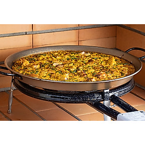 Paella Pan Enamelled Carbon Steel 32Inches / 80cm / up to 40 Servings / 4 handles (Nonstick)