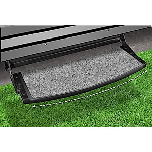 Prest-O-Fit 2-0373 Outrigger Radius RV Step Rug Castle Gray 22 In. Wide
