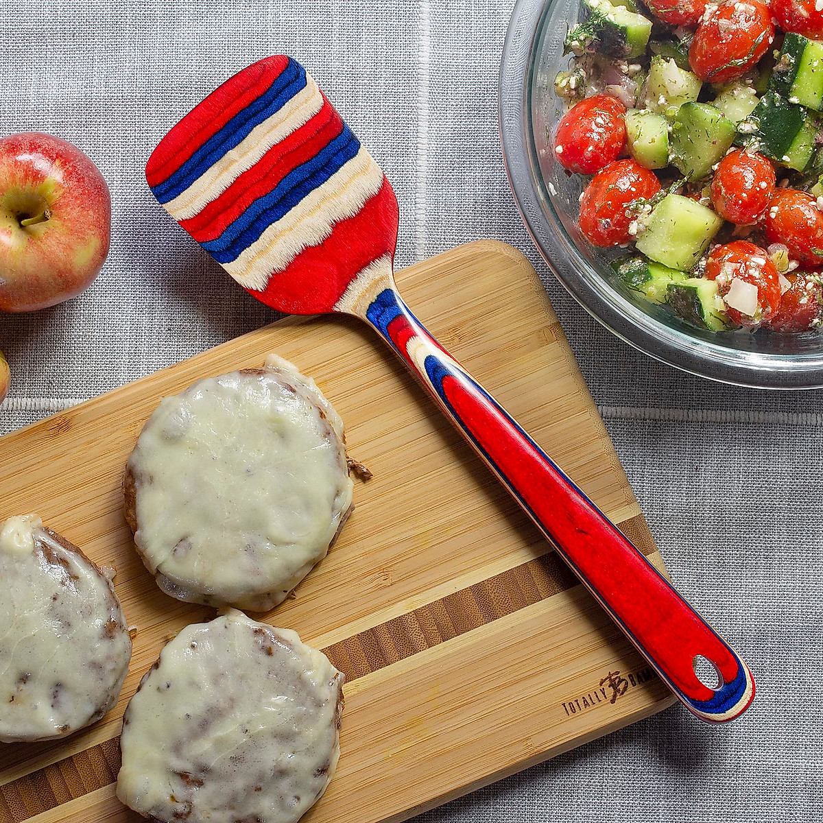 Baltique Old Glory Collection 12-1/2" Wooden Spatula, Kitchen Utensils Safe for Nonstick