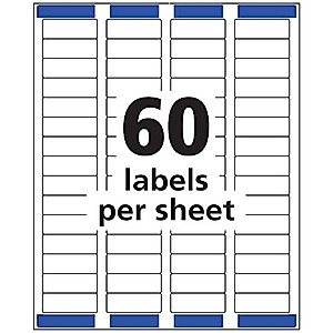 Avery Printable Return Address Labels with Sure Feed, 2/3" x 1-3/4", Matte Clear, 600 Blank Mailing Labels (18695)