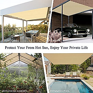 ABOSUN Outdoor Sun Shade Cloth, 6’ x 20’, Pergola, Deck, and Backyard Patio Sunshade with UV Protection, Heat Resistant HDPE Material, Reinforced Grommets (6x20 FT,Wheat)