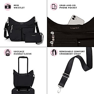 Baggallini womens Modern Everywhere Bag, Black W/ Gold Hardware, One Size US