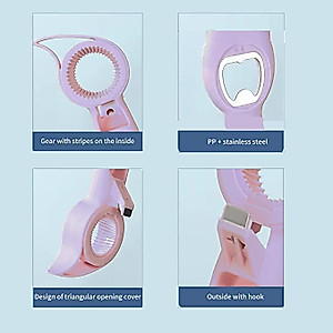 Stainless Steel Corkscrew Wine Opener Waiters Corkscrew New 2022 Multi-Functional 4-in-1 Suitable for Beer Beverage Can Opener Used in Kitchen Restaurant Chateau and Bars（Purple）