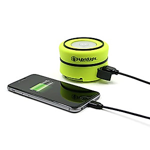 Hybridlight Solar Rechargeable Lantern/Cell Phone Charger. 150 Lm. Built In Solar Panel, Hi-Vis Yellow