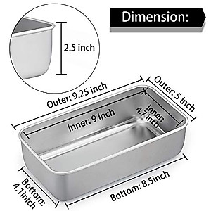 TeamFar Loaf Pans for Baking Bread, 9¼" × 5" Bread Loaf Pan Meatloaf Pan Stainless Steel for Home Kitchen, Healthy & Durable, Oven & Dishwasher Safe - Set of 2