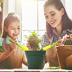 homenote Plant Pots,15 Pack 6 inch Flower Pots with Multiple Drainage Holes and Saucers,Plastic Planters for All Home Garden Flowers Succulents(Green)