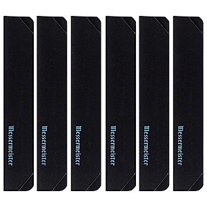 Messermeister 6-Piece Steak Knife Edge-Guard, Black - Fashionable & Functional Knife Protector for Steak Knives - 2 Blade Entry Notches - Includes 6 Steak Knife Edge Guards