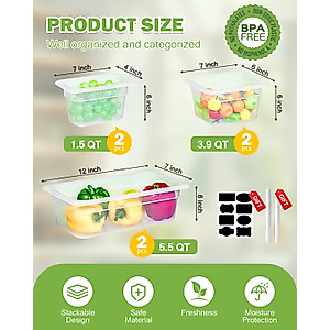 1/3-1/6-1/9 Size&6 Inch Translucent NSF Food Pan: 9 PCS[Total Seal] [Hot&Cold Resistant] Food Storage Containers with Lids, Topping Salad Bar Container (BPA-FREE)