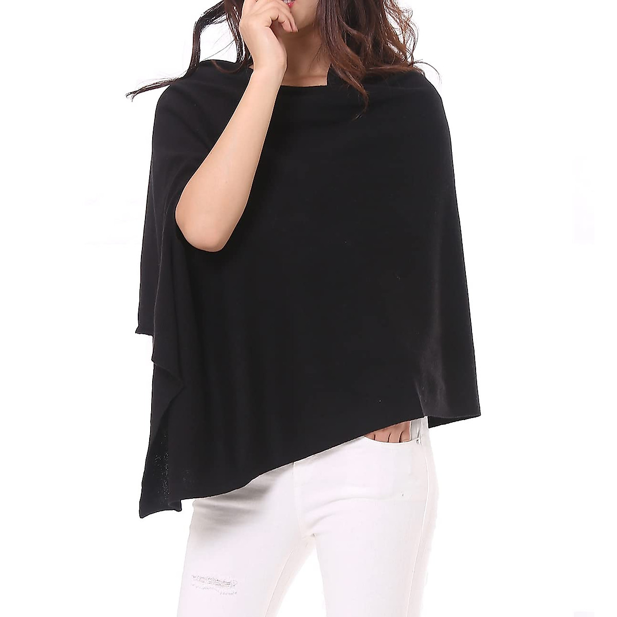 BRUCERIVER Women's Wool Blended Versatile Multi Style Long Knit Poncho Shawls