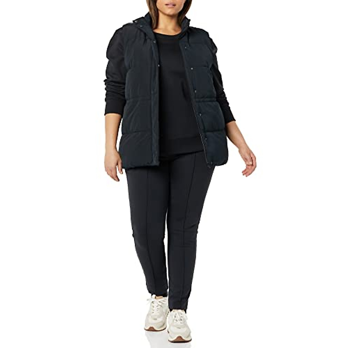 Amazon Essentials Women's Relaxed-Fit Water Repellent Recycled Polyester Puffer Vest (Available in Plus Size) (Previously Amazon Aware), Black, X-Large