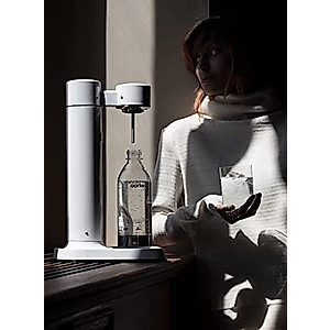 aarke - Carbonator III Premium Carbonator - Sparkling & Seltzer Water Soda Maker Soda Maker with PET Bottle (White, With CO2 Cylinder)