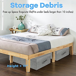QIGEEKU Under Bed Storage Containers, 2 Pack 32" Long 10" High Large Underbed Box Storage Bins with Lids and Hard Bottom, Foldable Storage Bags for Blankets, Towels, Comforter, Sweaters, Linen Sheets