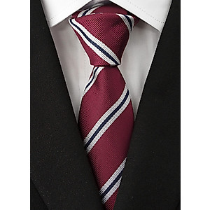 Adulove Men's Necktie Classic Silk Tie Woven Jacquard Neck Ties 9 PCS