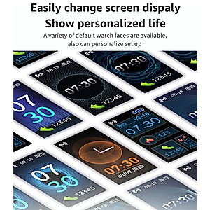 IP68 Fitness Tracker Blood Pressure Heat Rate Monitor Smart Watch Blood Oxygen Sleep Monitor Activity Tracker Pedometer Watch for Women Men