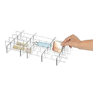 iDesign - 42910 Clarity BPA-Free Plastic Customizable in-Drawer Storage Organizer Dividers, 16" x 9.2" x 1.99", Adjustable
