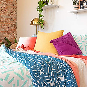 Refinery29 | Sawyer Collection | 100% Cotton Luxury Decorative Textured Throw Pillows, Ultra Soft with Stylish Modern Woven Tufted Design for Home Décor, Purple