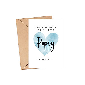 MoltDesigns Happy Birthday To The Best Poppy In The World Card - Poppy Birthday Card - Poppy Card - Father's Day Gift - Happy Birthday Card