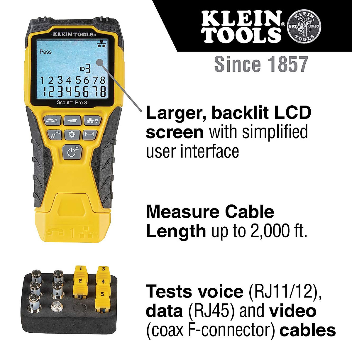 Klein Tools VDV501-851 Cable Tester Kit & Klein Tools VDV500-820 Cable Tracer with Probe Tone Pro Kit for Telephone, Internet, Video, Data and Communications Cables